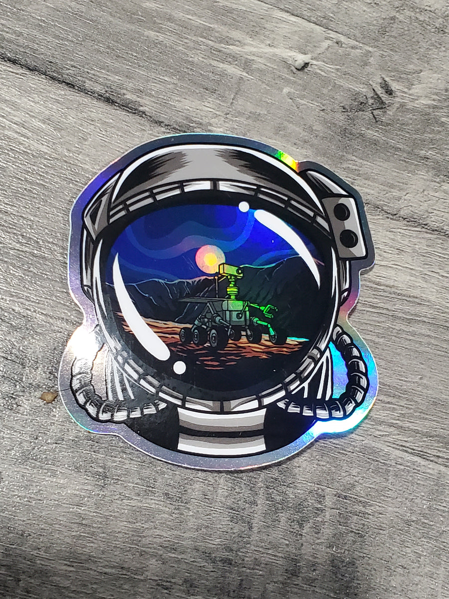 Goodnight Mars Helmet Holographic Sticker – Aerospace Mission Operations